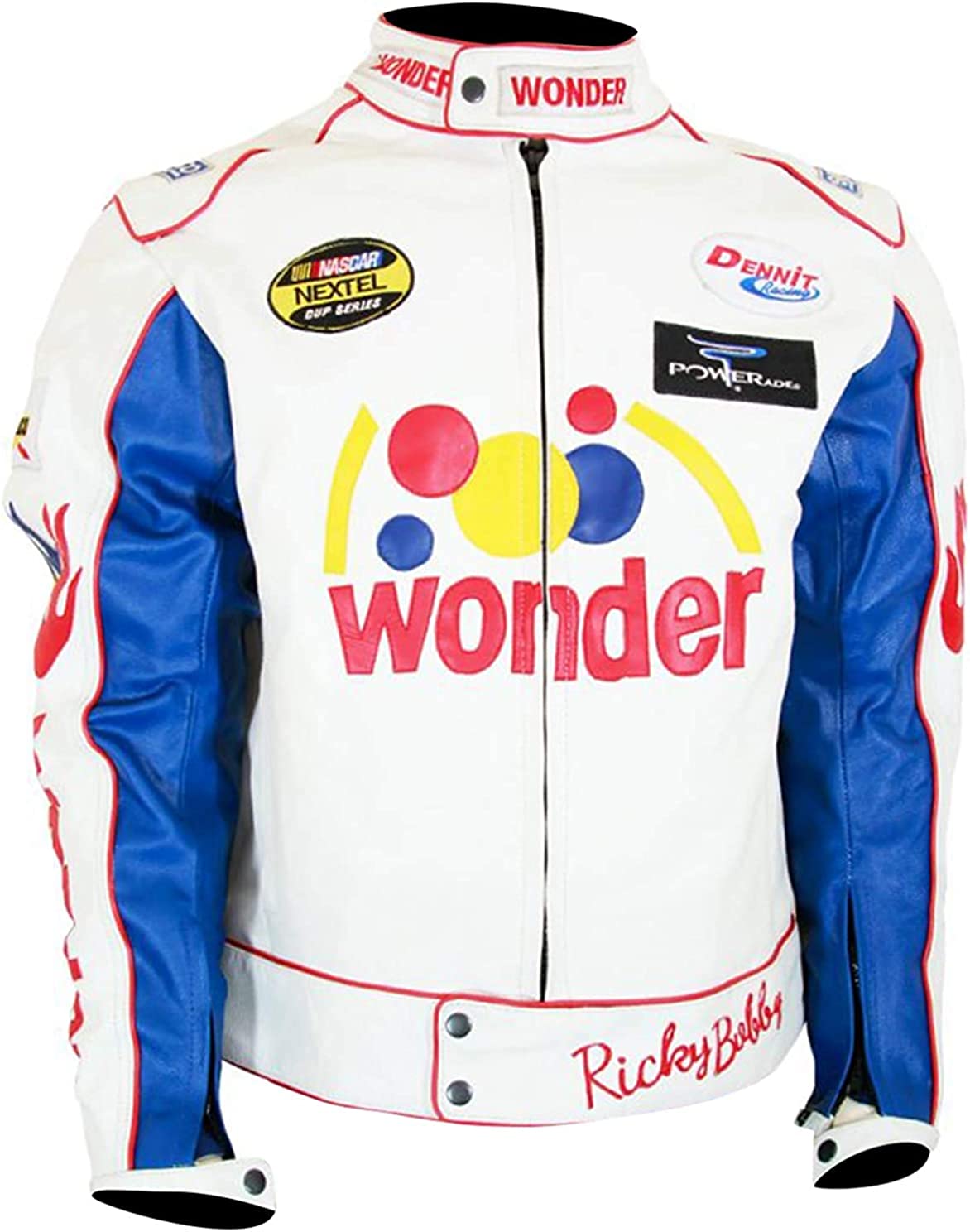 Wonder White Ricky Racing Leather Jacket - The Prime Jacket